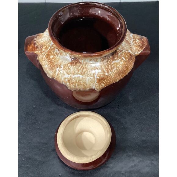 USA | Dining | Vintage Usa Brown Drip Glaze Bean Pot 7 | Poshmark